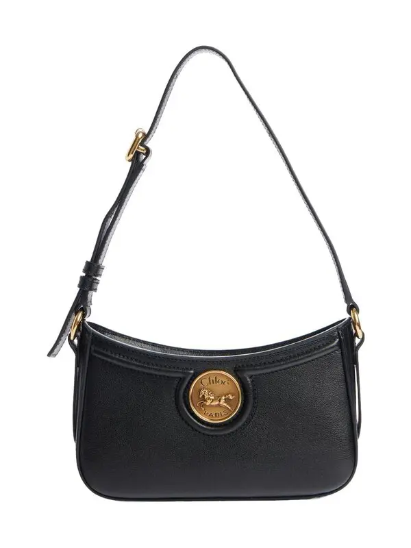 Chloé Mini Horse Medal Leather Shoulder Bag - Black