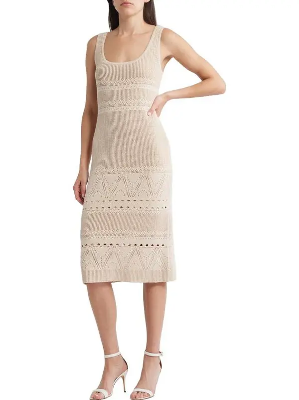 Kobi Halperin Emerson Open Stitch Sleeveless Dress - Antique