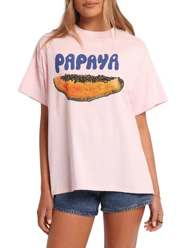 PETAL & PUP Oversized Cotton Graphic T-shirt - Pale Pink