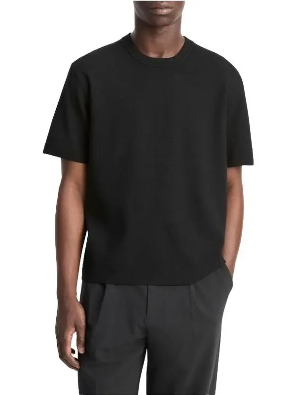 Vince Milano Short-sleeve Crew Neck Sweater - Black