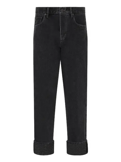 Emporio Armani J73 Loose-fit Jeans With Logo Turn-ups - Denim