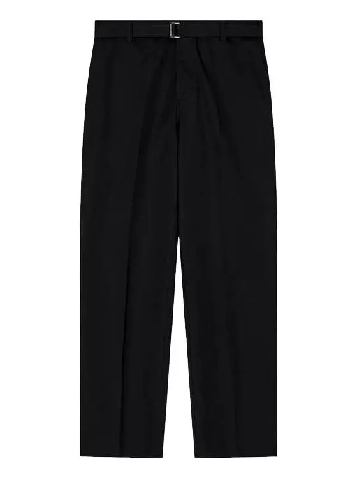 Emporio Armani Cotton Blend Trousers With Belt - Black
