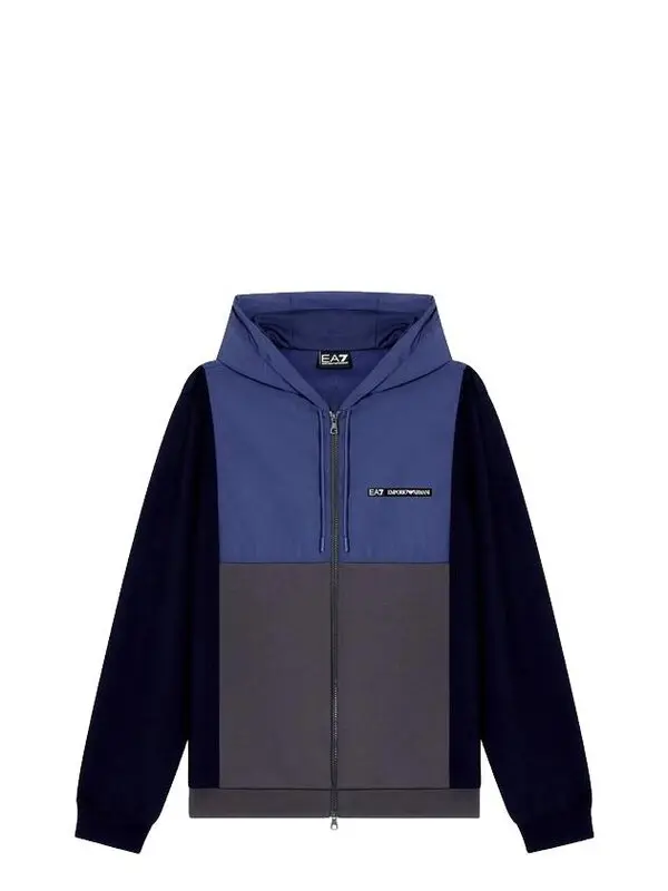 Emporio Armani Athletic Colour Block Hooded Sweatshirt - Navy