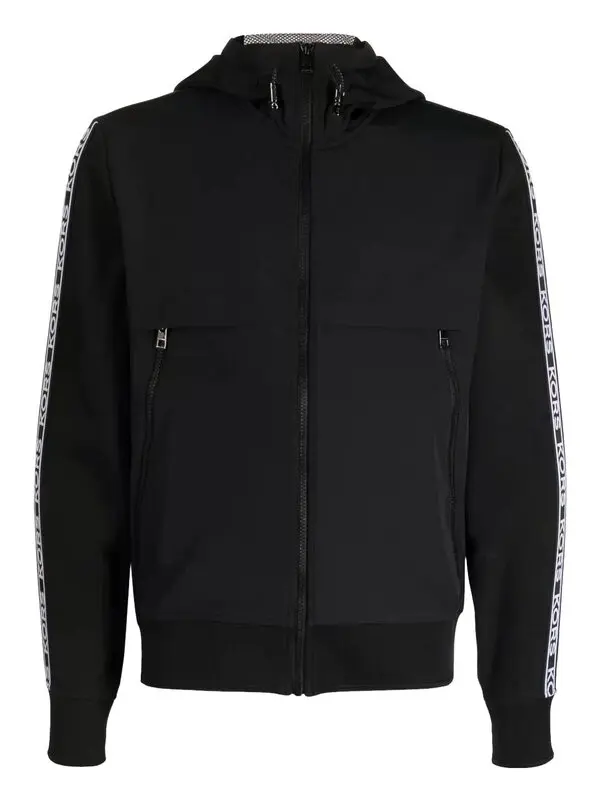 Michael Kors Logo-tape Zip-up Jacket - Black