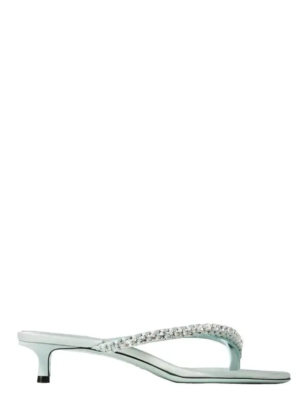 JIMMY CHOO 35mm Crystal-embellished Heeled Mules - Green