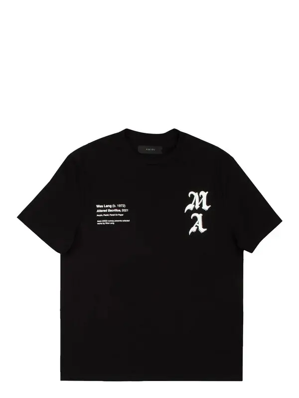 Amiri Wes Lang Checker Skull Tee - Black