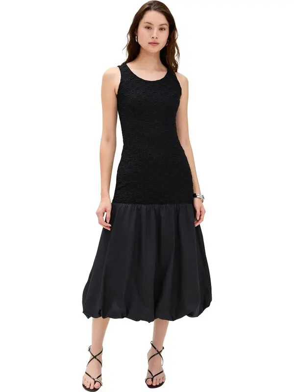 Bardot Melody Lace Poplin Maxi Dress - Black