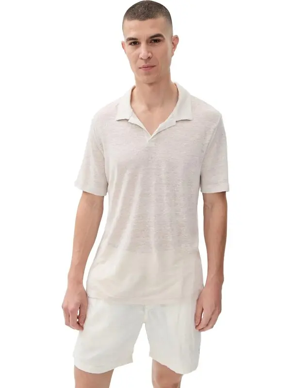 Onia Shaun Linen Polo - Stone