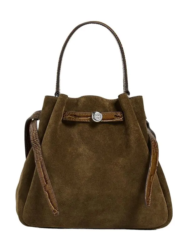 Tory Burch Romy Suede Bucket Bag - Deep Olive