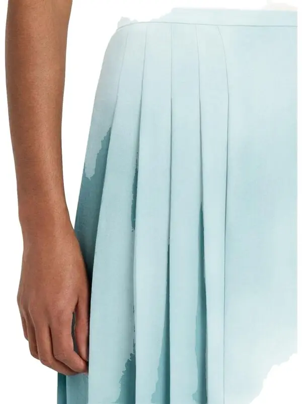 JOSEPH Crete Pleated Midi Skirt - Lagoon