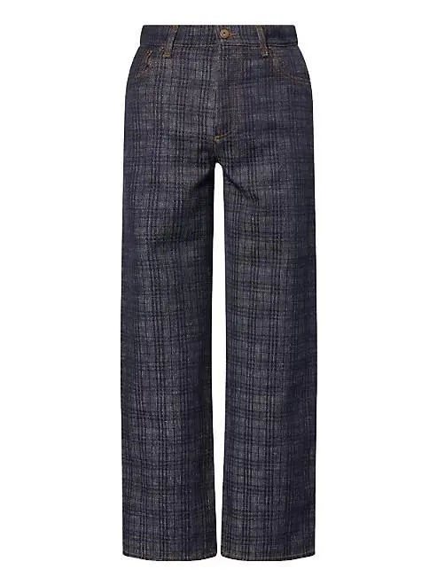 Burberry Check-print Straight-leg Denim Jeans - Indigo Ip Check