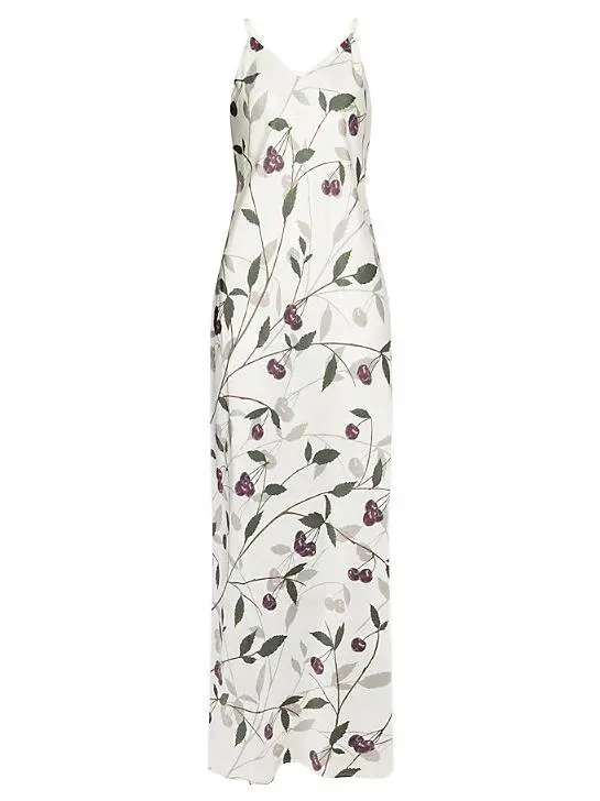 Stella McCartney Cherry-print Silk Maxi Dress - Cream