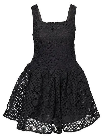 AMY LYNN Sylvie Crochet Woven Mini Dress - Black