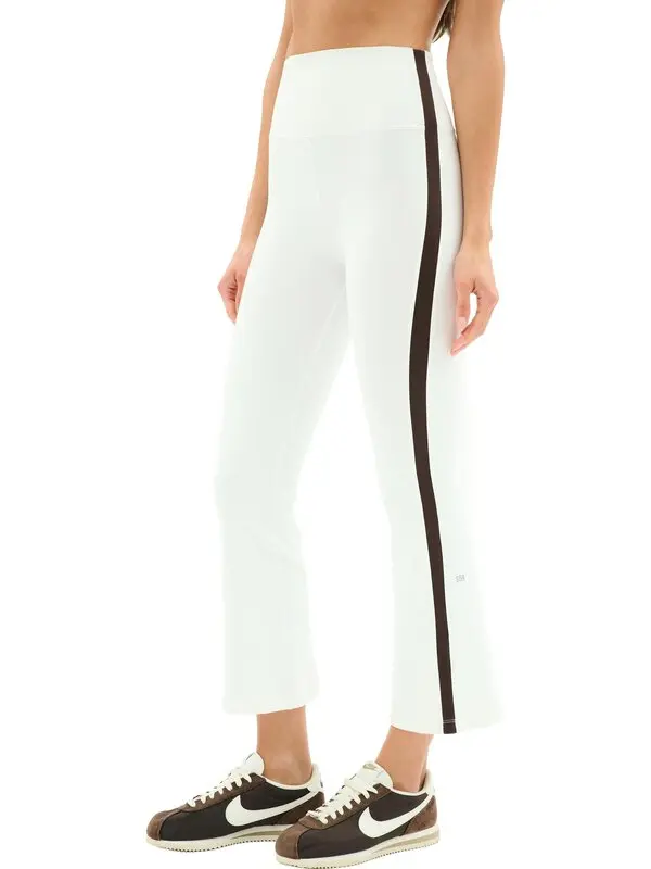 Splits59 Raquel High-waist Crop - White/dark Chocolate