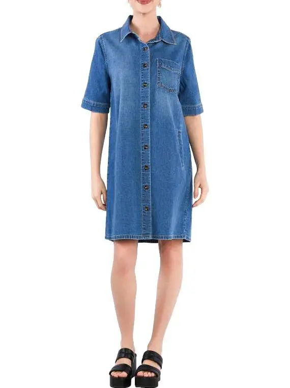 HINT OF BLU Denim Shirtdress - Cora Denim