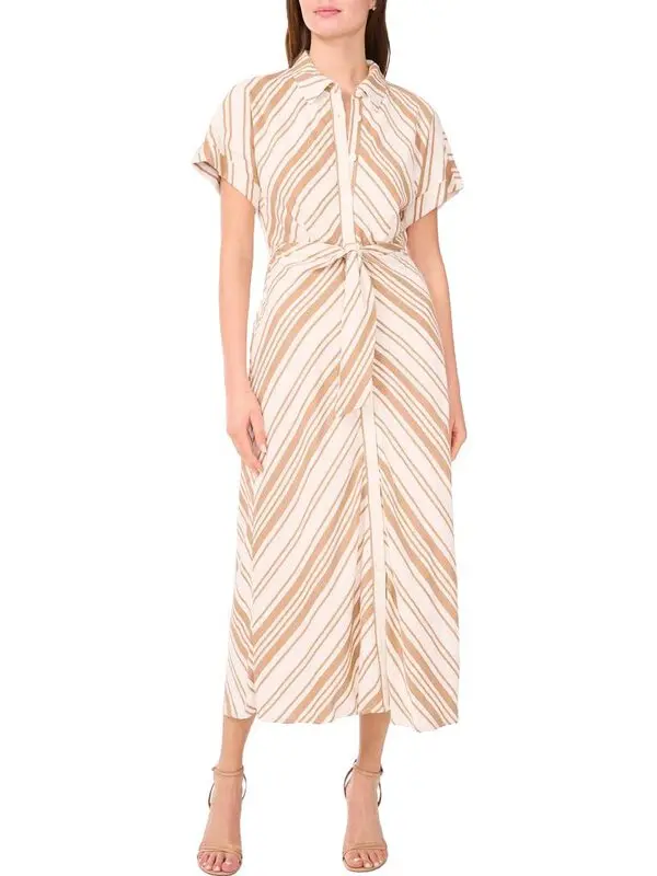 Halogen Tie Front Dolman Sleeve Maxi Dress - Silver Mink