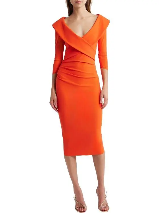 Chiara Boni La Petite Robe Suli Wrap-front Sheath Dress - 489 Orange