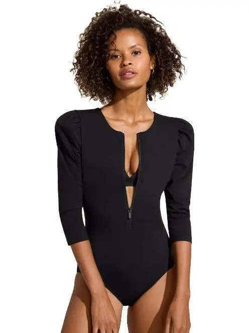 STYLEST Dreamsculpt Puff Sleeve One Piece - Caviar