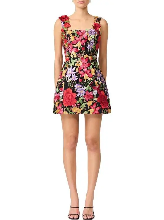 ELLIATT Talia Floral Embroidered Mini Dress - Floral Multi