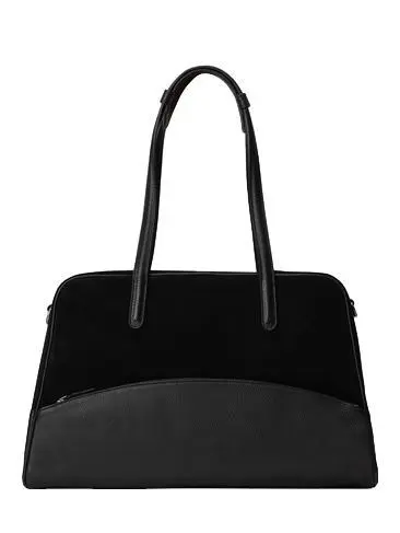 BY BANOO Leather 24 Hour Suitcase - Black/silver