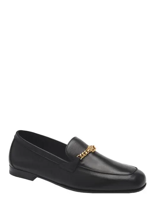 Versace Medusa Chain Leather Loafer - Black-versace Gold