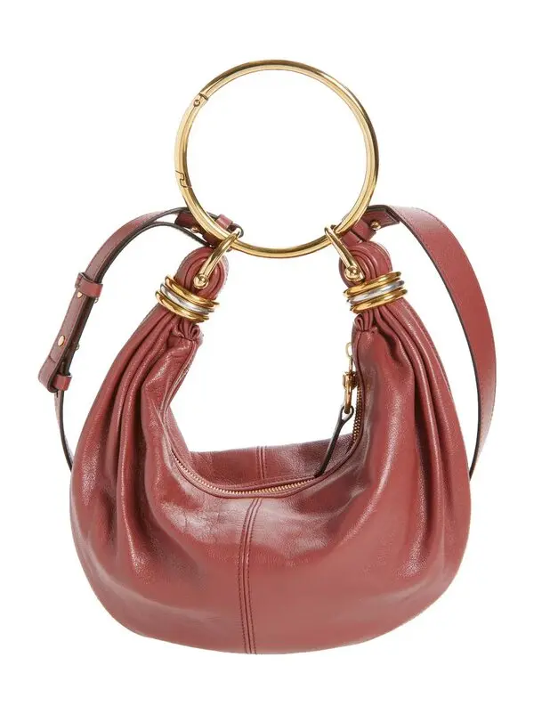 Chloé Bracelet Leather Hobo Bag - Brunet Pink