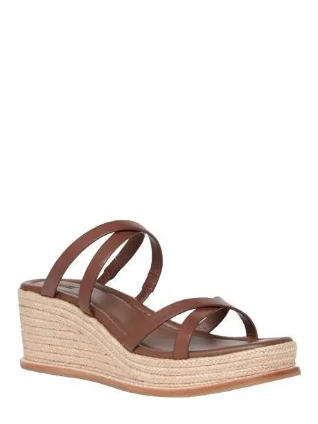 Paige Espadrille Wedge Slide Sandals - Mahogany