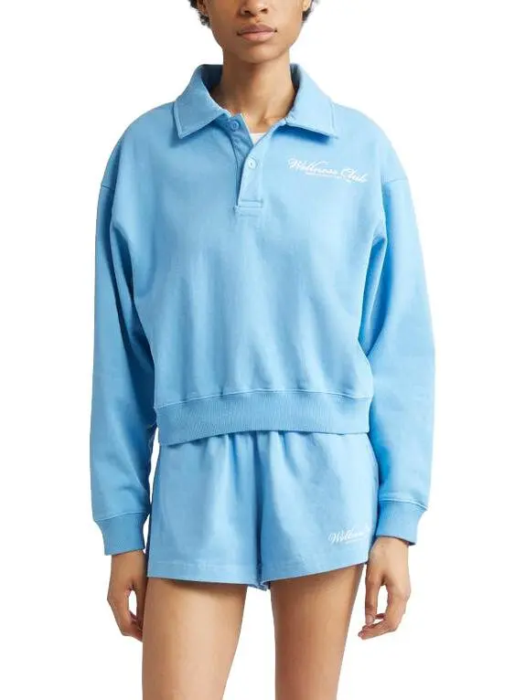 SPORTY & RICH Wellness Club Polo Sweatshirt - Juniper