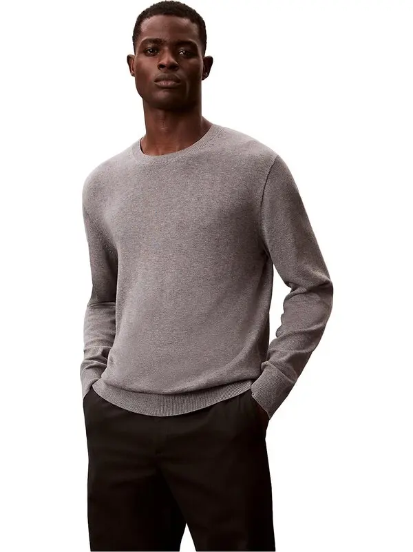 Calvin Klein Supima Cotton Classic Sweater - Medium Grey Heather