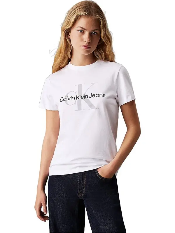 Calvin Klein Monologo Graphic T-shirt - Brilliant White
