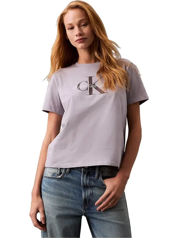 Calvin Klein Monologo Graphic T-shirt - Lilac Gray