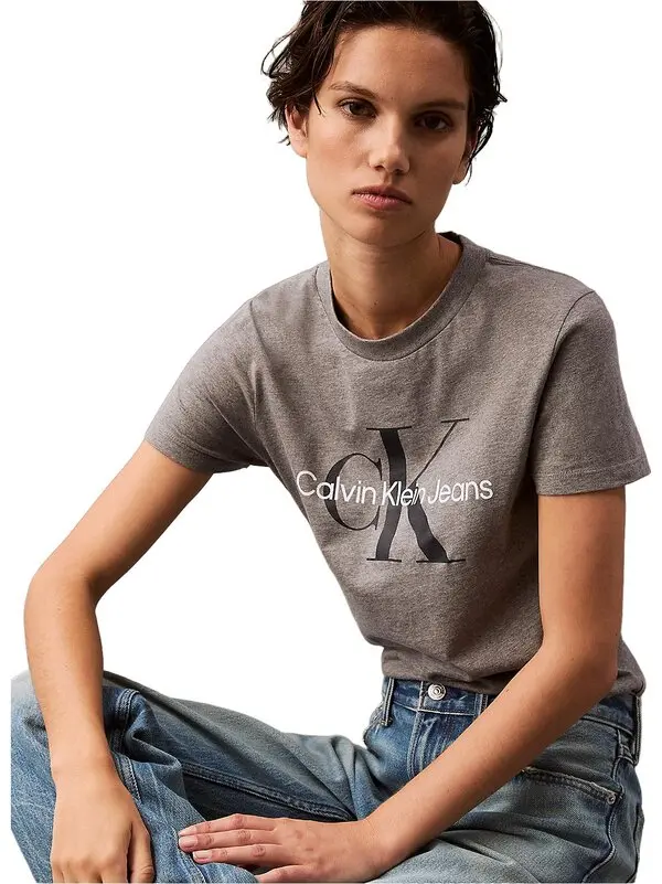 Calvin Klein Monologo Graphic T-shirt - Medium Grey Heather