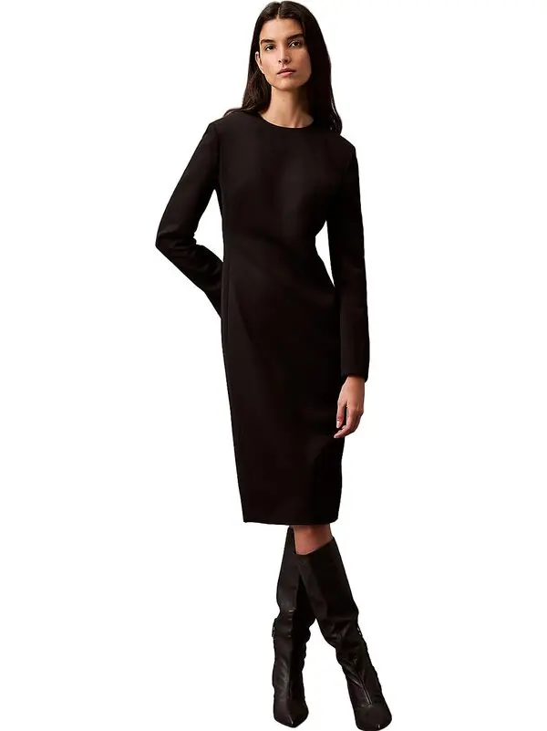 Calvin Klein Crepe Midi Dress - Black Beauty