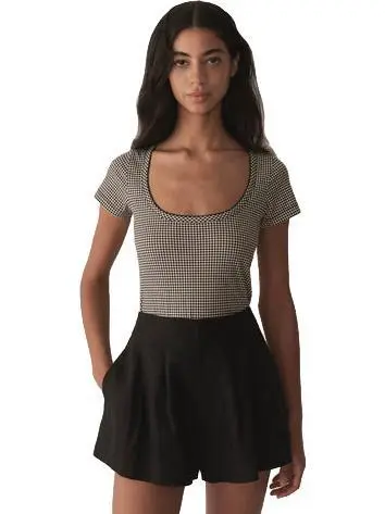DÔEN Brigitte Tee - Noir La Maddalena Gingham