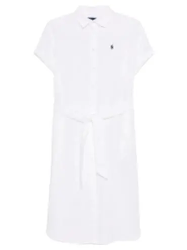 Polo Ralph Lauren Oxford Belted Midi Dress - White