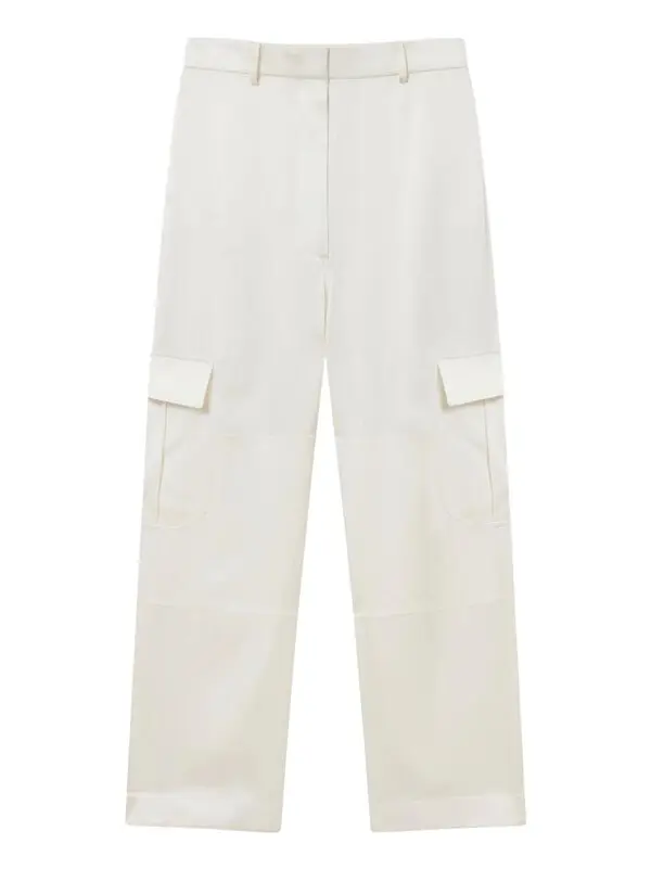 Stella McCartney Satin Paneled Cargo Pants - Milky White