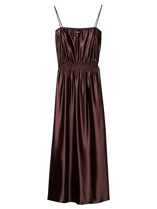 Miu Miu Long Satin Dress - Cocoa Brown