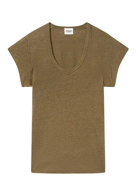 MARANT ETOILE Zankou T-shirt - Dark Khaki