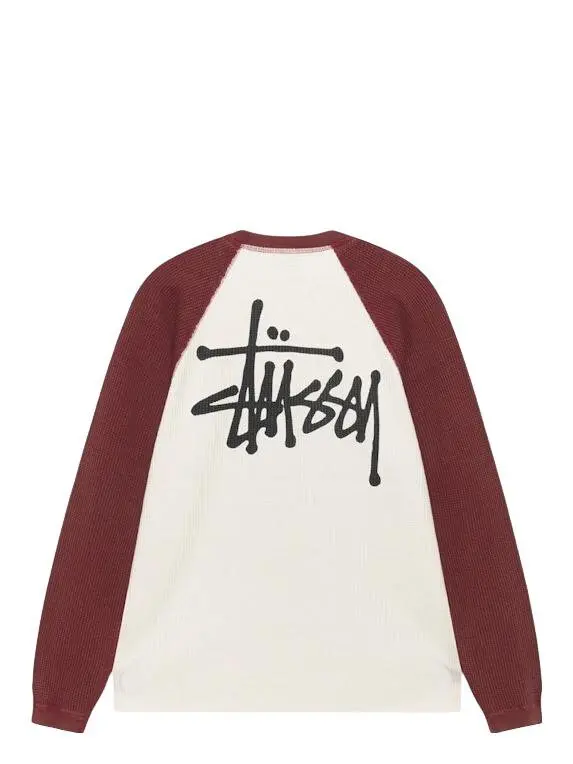 StÜssy Thermal 2 Tone Raglan Shirt - White