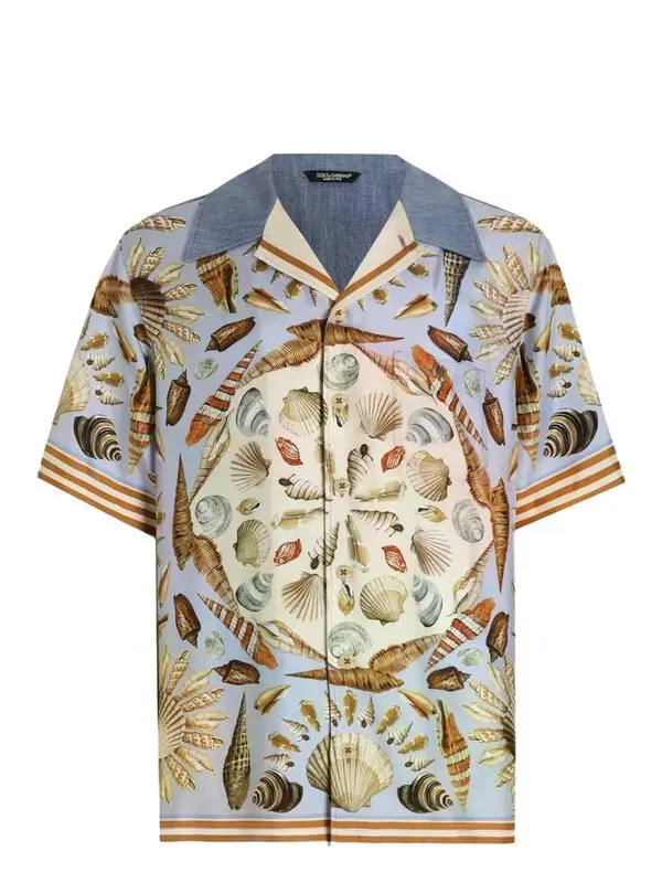 Dolce & Gabbana Shell-print Shirt - Blue