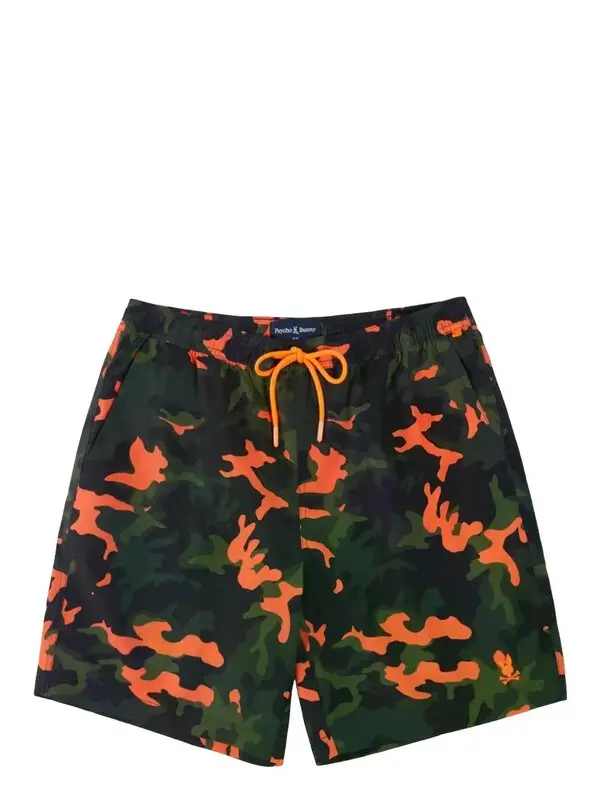 Psycho Bunny Camo Print Swim Short - Green