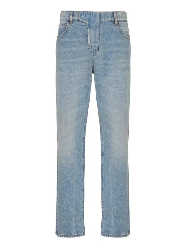 Balmain Faded Straight Jeans - Blue