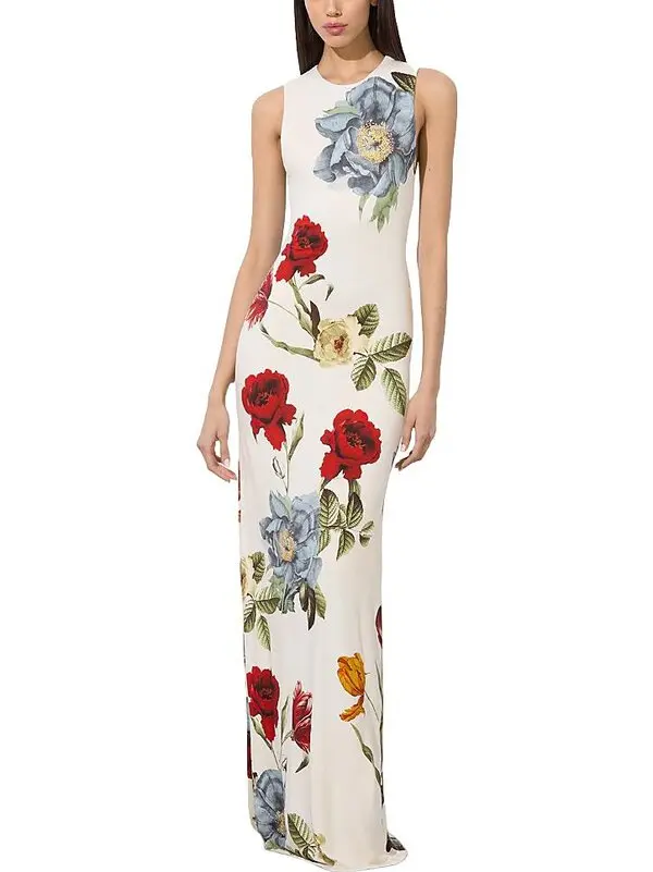 Alice + Olivia Delora Open Back Dress - Provence Floral