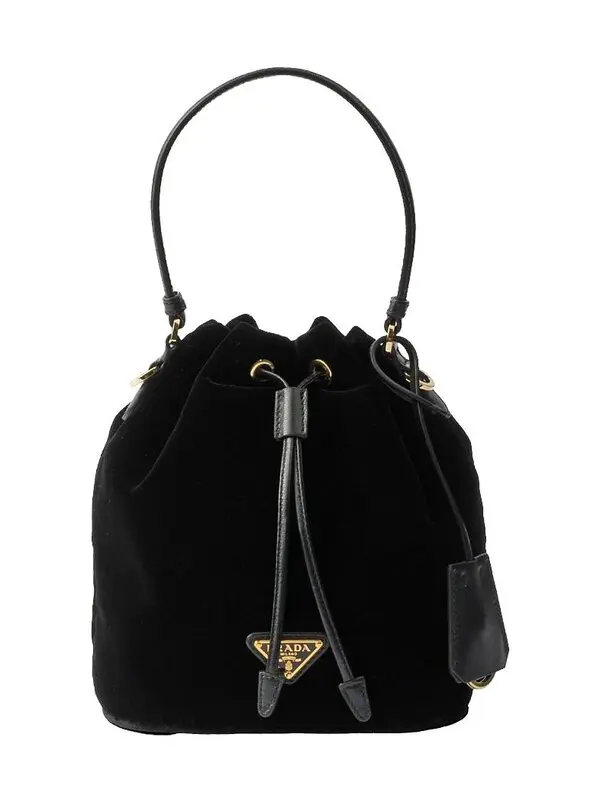 Prada Velvet Mini-bag With Nappa Leather Details - Black