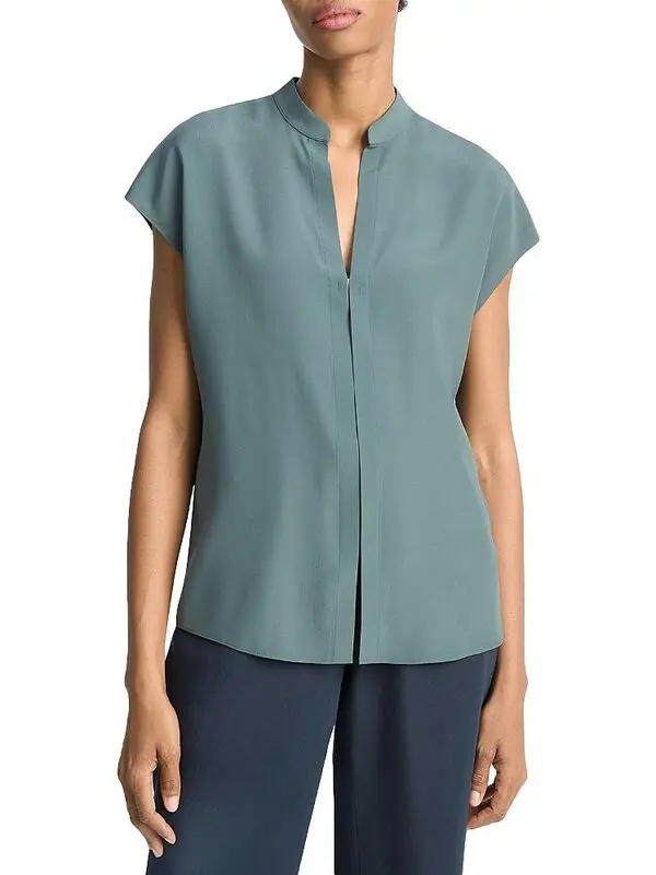 Vince Cap Sleeve Blouse - Teal Stone