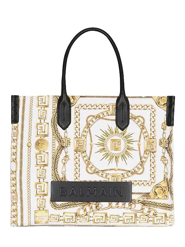 Balmain B-army Medium Tote Bag - Gold/black