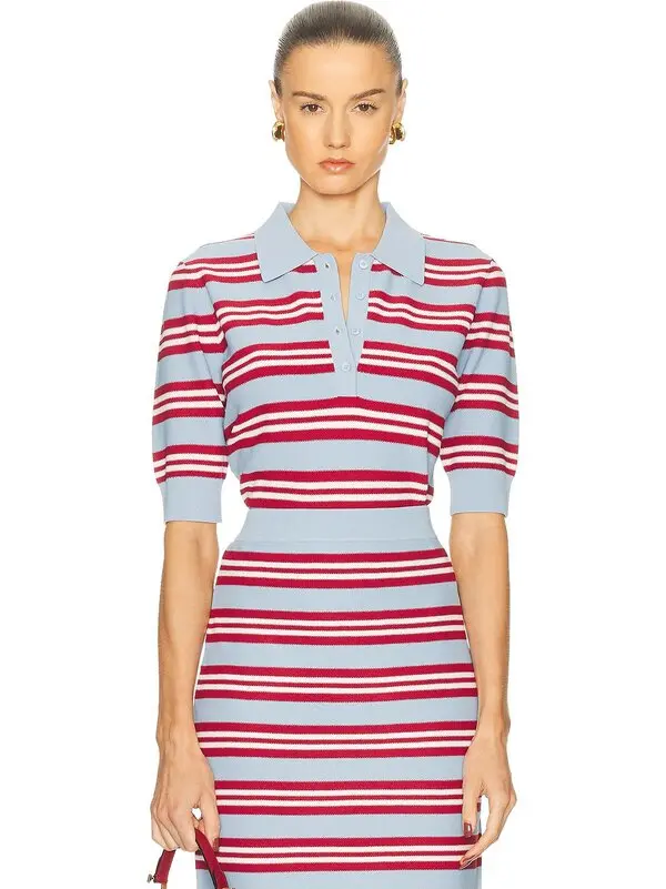 AKNVAS Emma Top - Garnet Stripe