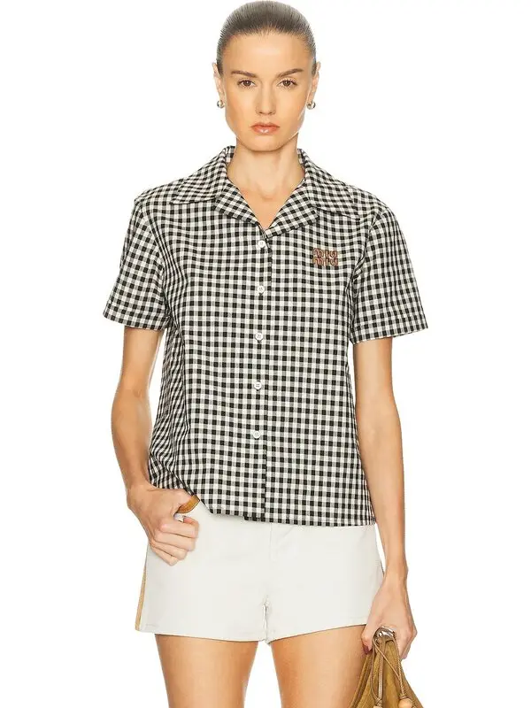 Miu Miu Short Sleeve Shirt - Bianco & Nero