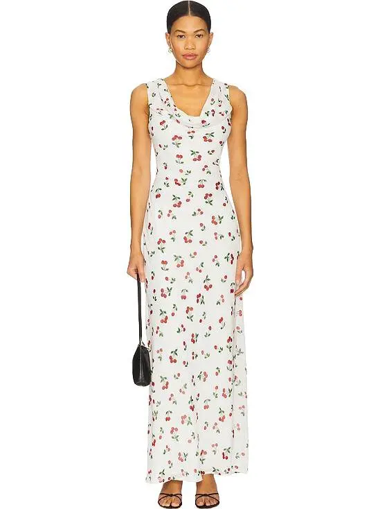 MORE TO COME Gwen Maxi Dress - White Cherry