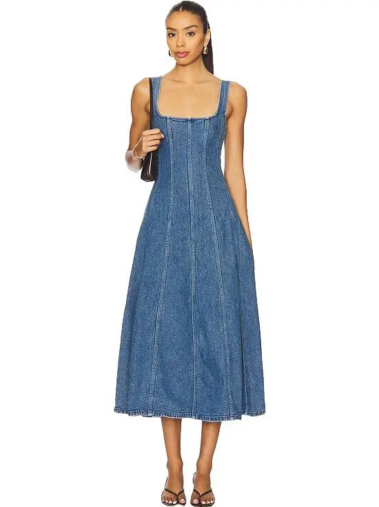 Show Me Your Mumu Prim Midi Dress - Windy Indigo